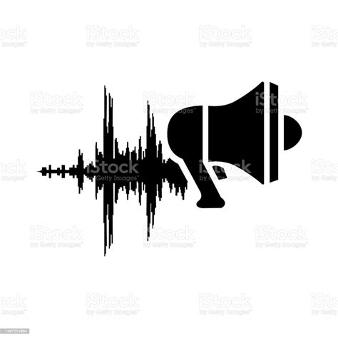 Marketing Audio Icône Noire Plate Isoler Sur Fond Blanc Illustration