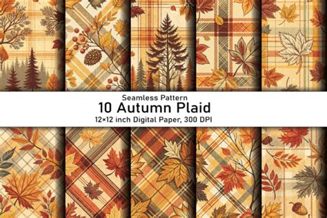 Autumn Plaid Digital Paper Bundle Graphic By Design Store Creative