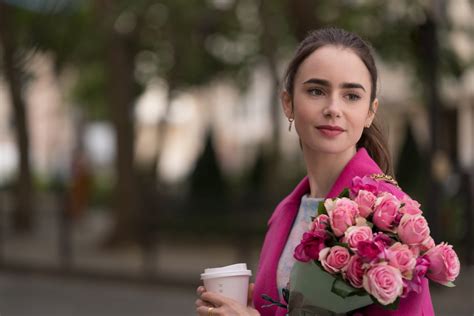 Lily Collins Films New Scenes Of Emily In Paris With Lucas Bravo