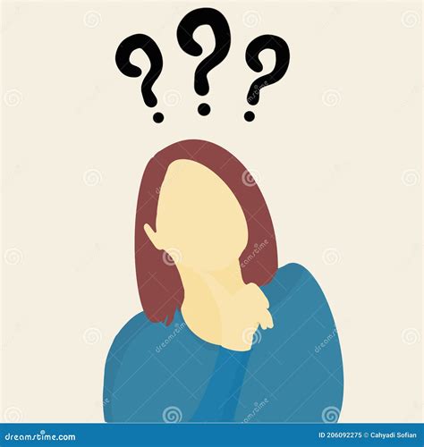 Woman Is Confusing And Thinking With Question Marks Sign Vector