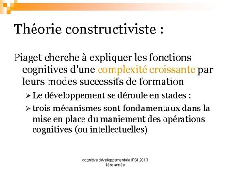 Le Dveloppement Cognitif De Lenfant Selon Piaget Cognitive