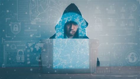Data Security System Concept Hacker Attack Artificial Intelligence