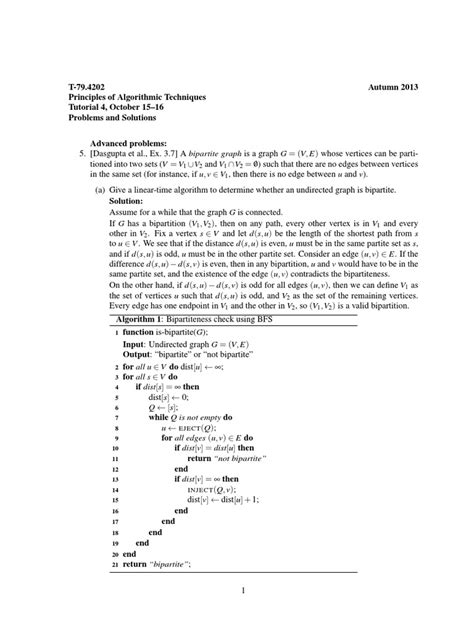 Bipartite Graph Algorithm | PDF | Vertex (Graph Theory) | Discrete ...