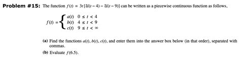 solved the function f t 3t[u t−4 −u t−9 ] can be written as