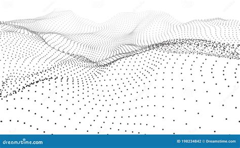 Futuristic White Futuristic Background Wave With Connecting Dots And Lines On Wave Background