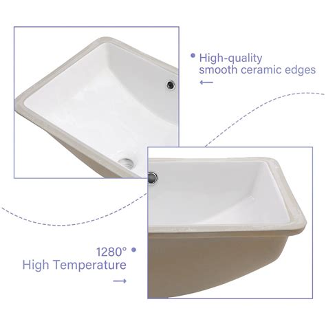 Rectangle Ceramic Undermount Bathroom Sink With Overflow Overstock