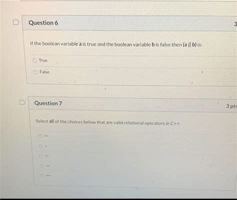 Solved Question If The Boolean Variable A Is True And The Chegg Com