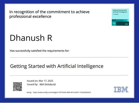 ibm skillsbuild ai machinelearning artificialintelligence… dhanush r