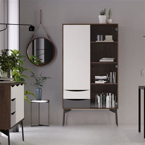 Fur Walnut Finish 1 Glass Door China Cabinet Cabinets For Sale