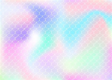 Premium Vector Holographic Scale Background With Gradient Mermaid