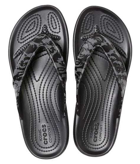 Crocs Relaxed Fit Black Thong Flip Flop Price In India Buy Crocs