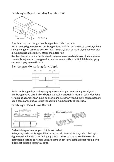 Sambungan Batang Prinsip Struktur Sambungan Kayu Lidah Dan Alur