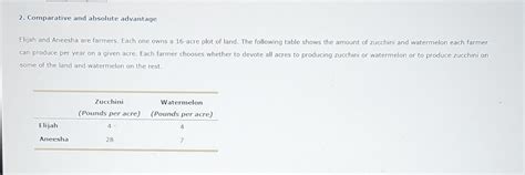 Solved 2 Comparative And Absolute Advantage Elijah And