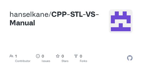 Github Hanselkanecpp Stl Vs Manual