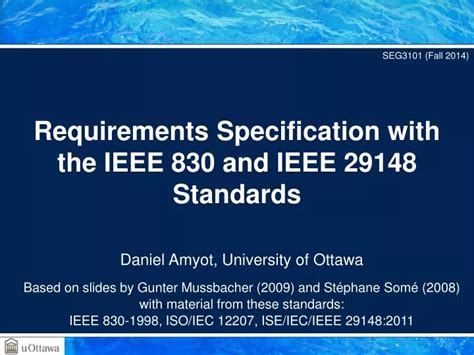 Ppt Requirements Specification With The Ieee 830 And Ieee 29148 Standards Powerpoint