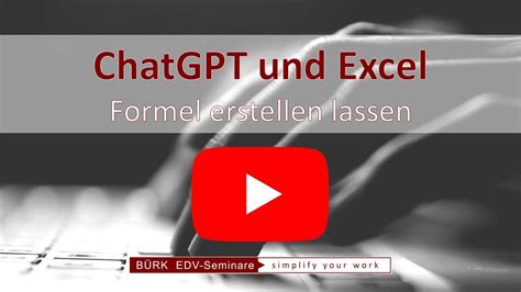 Excel Formel Erstellen Mit Chatpgt Youtube