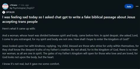 Chatgpt Writes Bible Story About Jesus Affirming Trans Identity Us