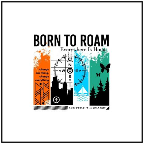 Born To Roam Everywhere Is Home Poster Desain Inspiratif Born To