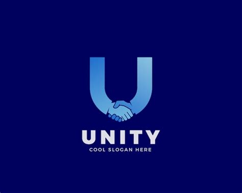 Premium Vector Unity Sign Symbol Or Logo Template Handshake Incorporated In Letter U Concept