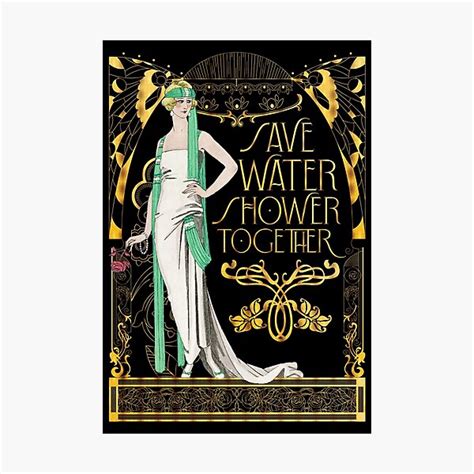 Save Water Shower Together Funny Bathroom Art Print Sign