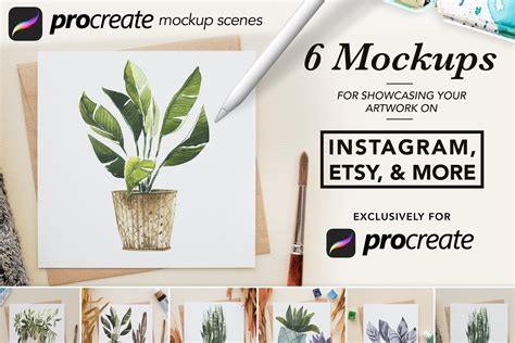6 Procreate Artwork Mockups Print Templates ~ Creative Market