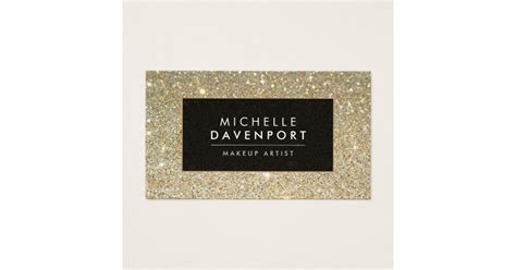 Classic Gold Glitter Makeup Artist Business Card Zazzle