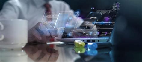 premium photo unrecognizable man at laptop is busy blockchain coding