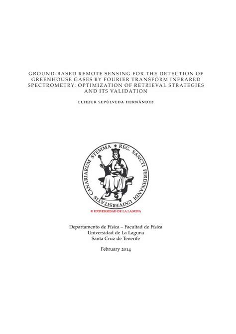 Pdf Ground Based Remote Sensing For The Detection Of Greenhouse Gases By Fourier Transform