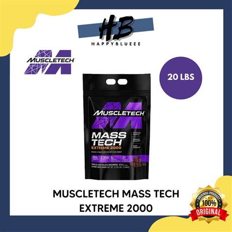 Jual Muscletech Masstech Extreme 2000 Mass Tech 20lbs Mass Gainer