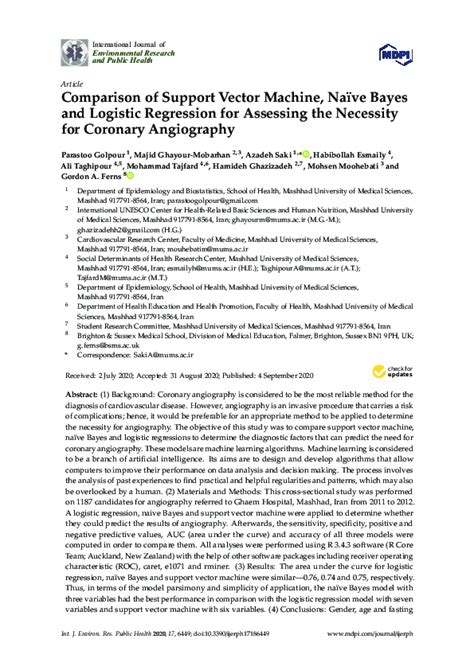 Pdf Comparison Of Support Vector Machine Naïve Bayes And Logistic