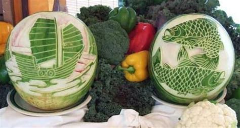 Fruit And Vegetables Carvings Pics Izismile