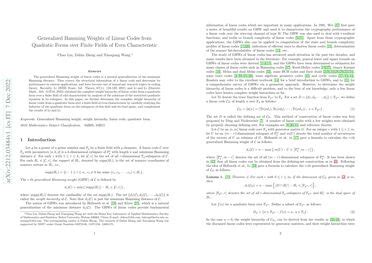 Generalized Hamming Weights Of Linear Codes From Quadratic Forms Over