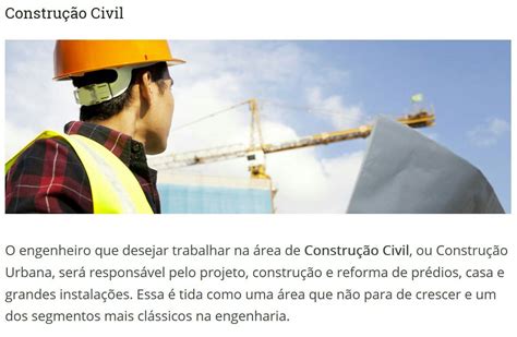 As grandes áreas da Engenharia Civil Parte 2 2 Em qual delas você