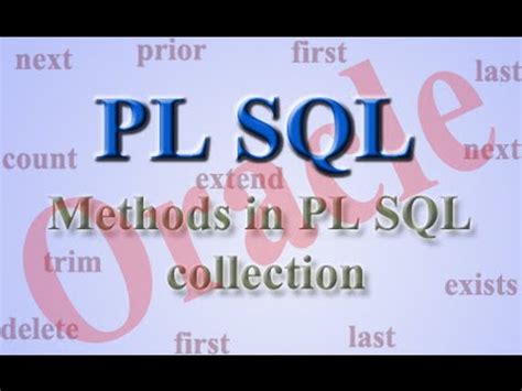 Collection Methods In PLSQL Oracle YouTube
