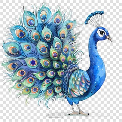 Peacock Smiling Nuresery Watercolor Premium Ai Generated Psd