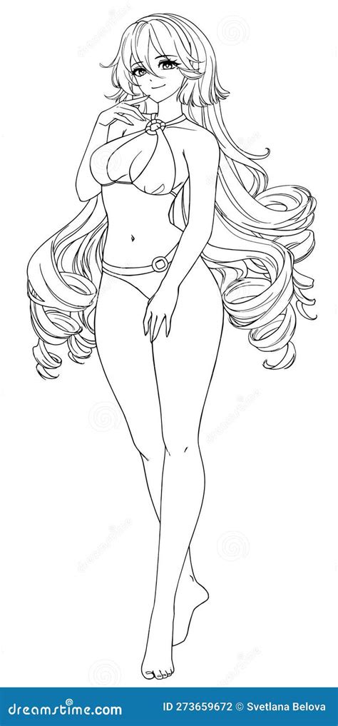 Anime Full Body Manga Visual Novel Npc Sprite Stock Vector