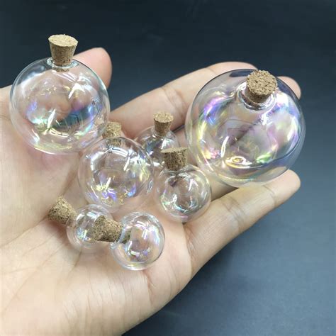 5pcs 14 40mm Rainbow Glass Round Ball Bottle With Vicedeal