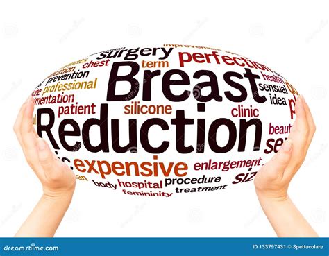 Breast Reduction Word Cloud Hand Sphere Concept Stock Illustration