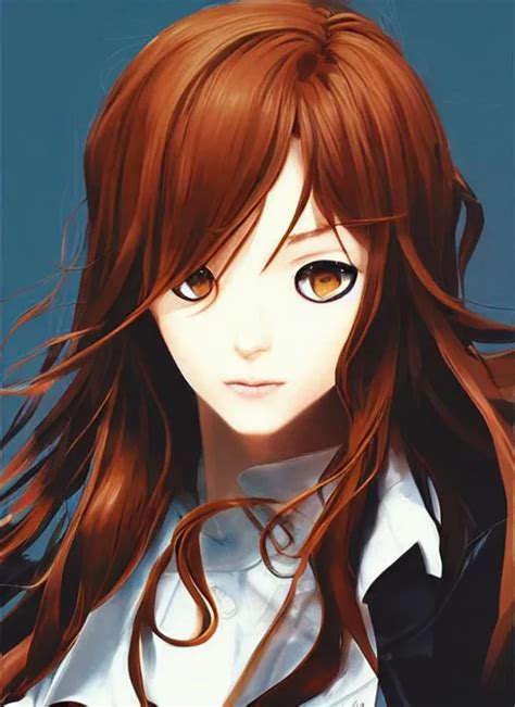 Orange Haired Anime Girl With Green Eyes