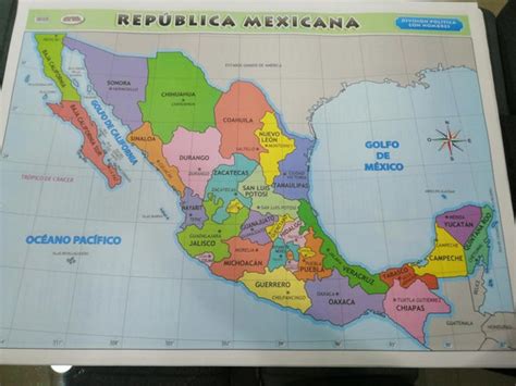 Mapa De La Republica Mexicana Con Nombres De Los Estados MercadoLibre