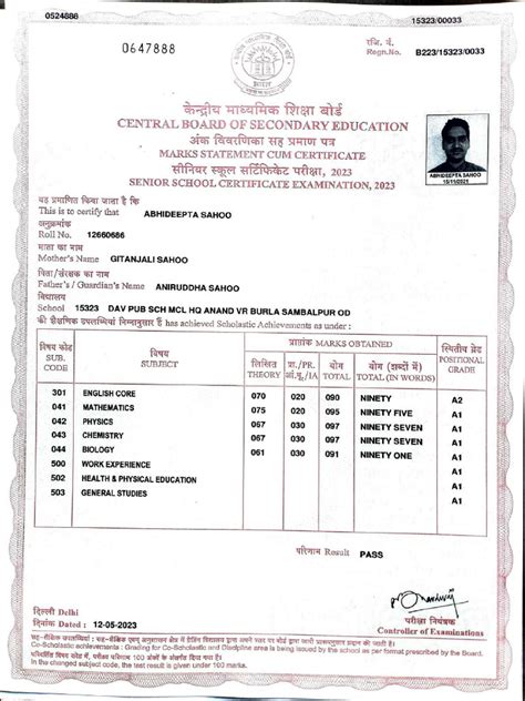 12th Marksheet Cum Certificate Compressed Pdf Secondary Education Qualifications