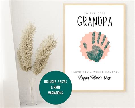 Fathers Day Handprint Printable Diy Craft T For Dad T For