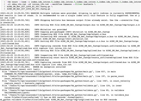 Error Unspliced Bus Has No Bus Records · Issue 298 · Pachterlab Kallisto · Github