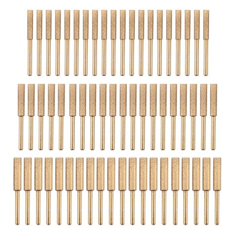 60 Pcs Titanium Plated Grinding Tool Diamond Chainsaw Sharpener Bits