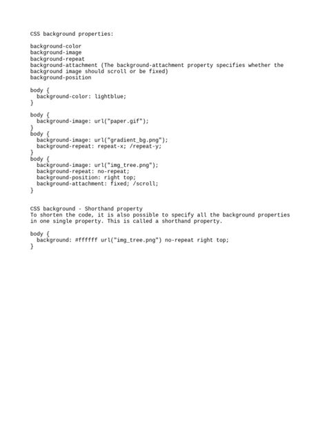 Css Background Pdf