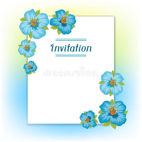 Design Of Invitation Card With Pretty Stylized Stock Vector