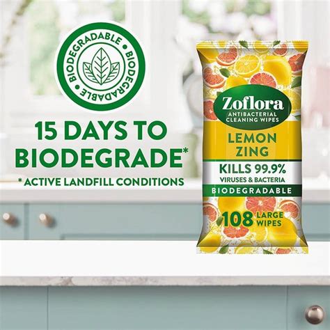Zoflora Lemon Zing Antibacterial Multi Surface Wipes Ocado