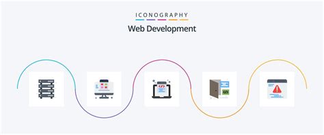 Web Development Flat Icon Pack Including Page Coding App Browser Programming