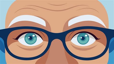A Closeup Of An Elderly Persons Eyes Behind A Pair Of Bifocal Glasses