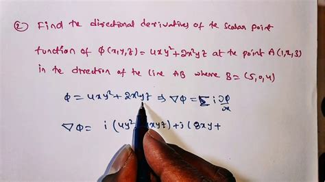 Directional Derivative Of Scalar Point Function Youtube